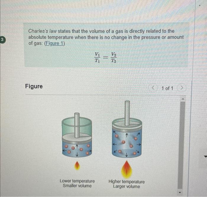 Solved Charles's law states that the volume of a gas is | Chegg.com
