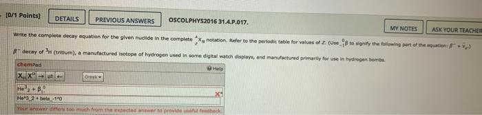 Solved 0 1 Points] Details Previous Answers Oscolphys2016