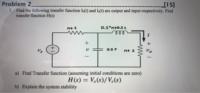 Solved Problem 2 1. Find the following transfer function | Chegg.com