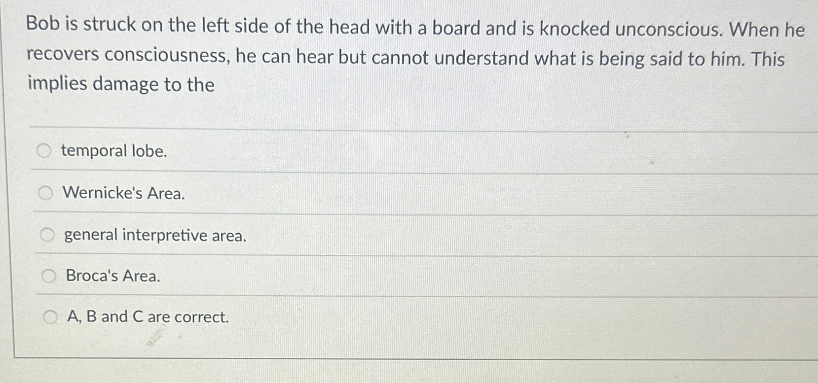 High Quality SOLUTION Bob is struck on the left side of the head with a | Chegg.com