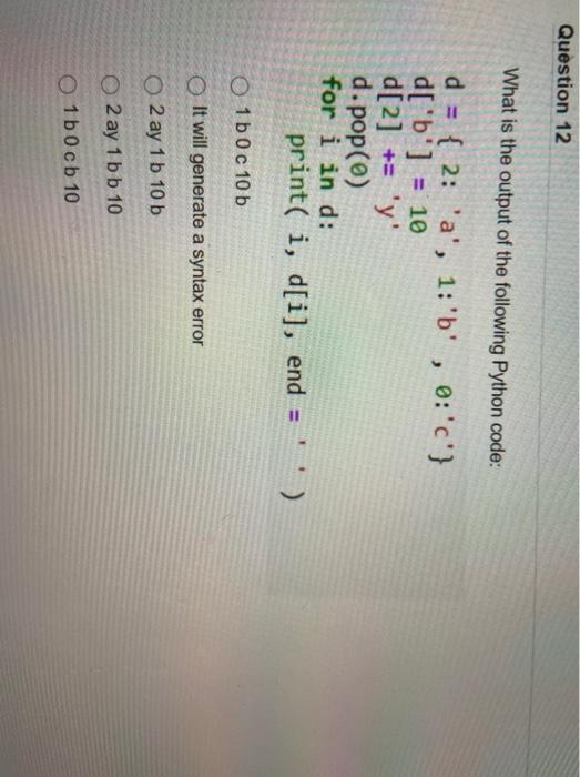 Solved Question 11 What will be the result of executing the | Chegg.com