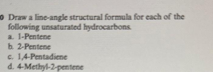 Solved Draw a line-angle structural formula for each of the | Chegg.com