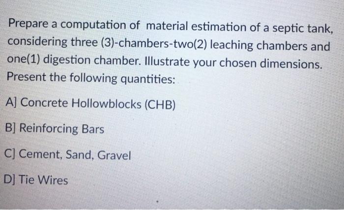 Solved Prepare a computation of material estimation of a | Chegg.com