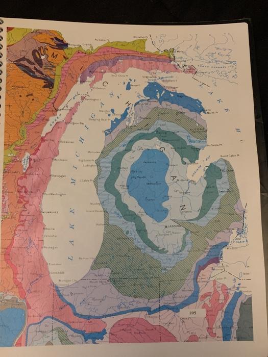 Solved Pages 204 and 205 Problem 18 Geologic Map of Michigan | Chegg.com