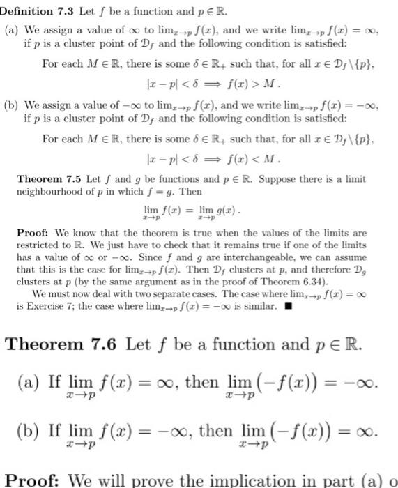 Solved Theorem 7.7 Let f and gbe functions and pe R such | Chegg.com