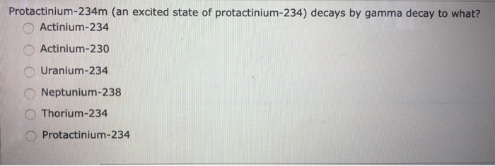 Solved Protactinium-234m (an excited state of | Chegg.com