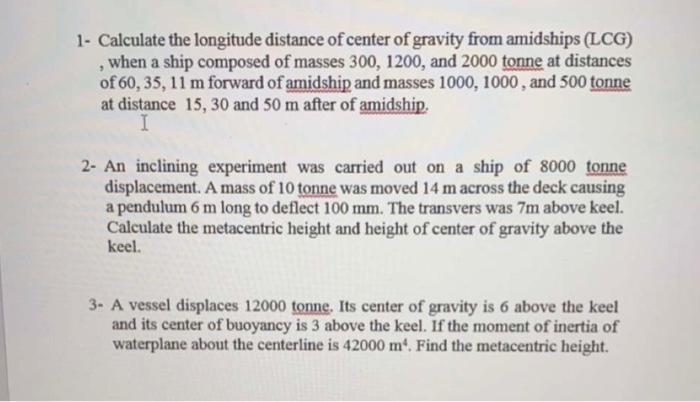 Solved 9 1- Calculate the longitude distance of center of | Chegg.com