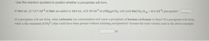 Solved Use the reaction quotient to predict whether a | Chegg.com