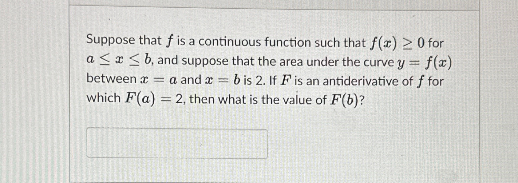 Solved Suppose that f ﻿is a continuous function such that | Chegg.com