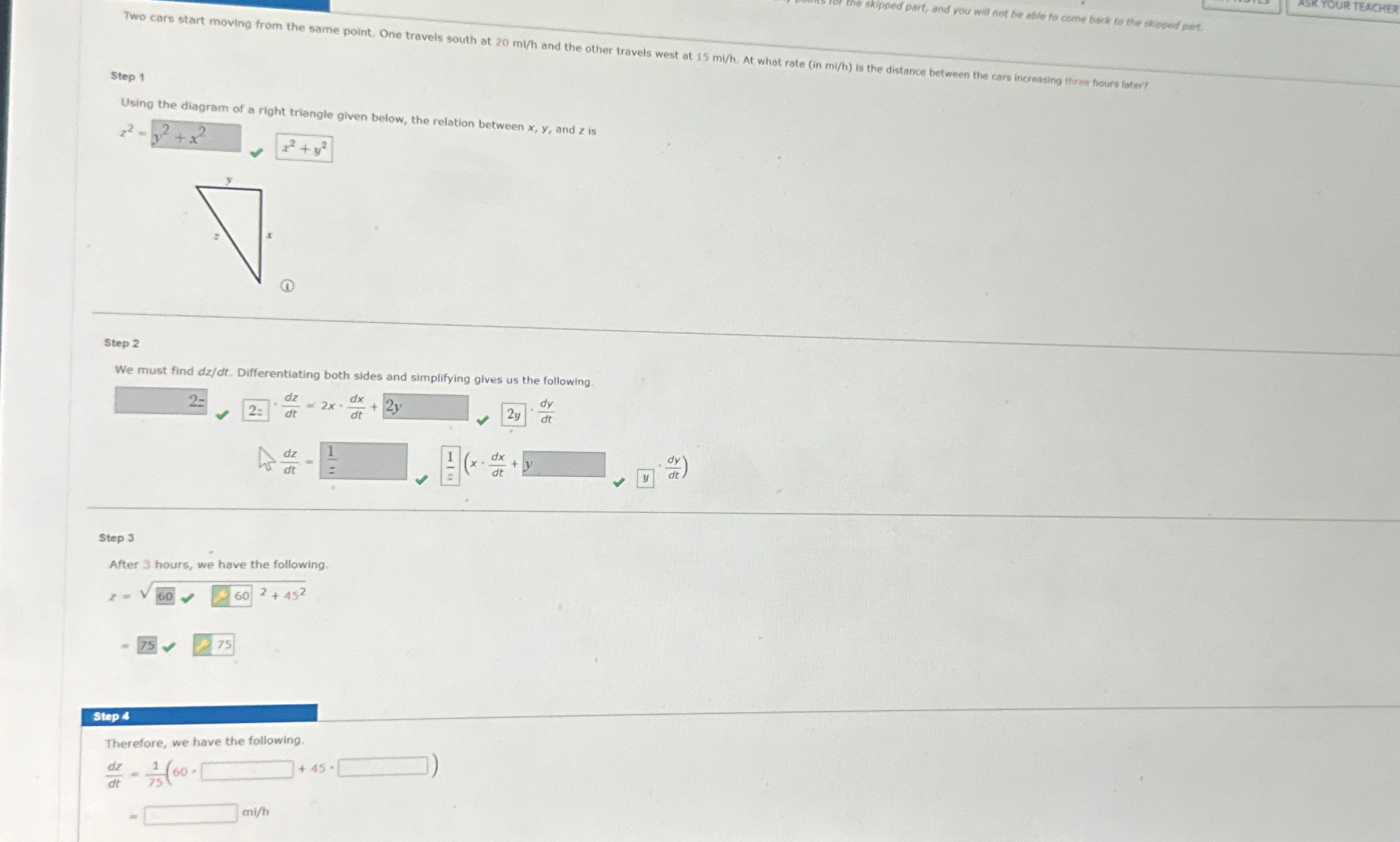 Solved Step 1Using the diagram of a right triangle given | Chegg.com
