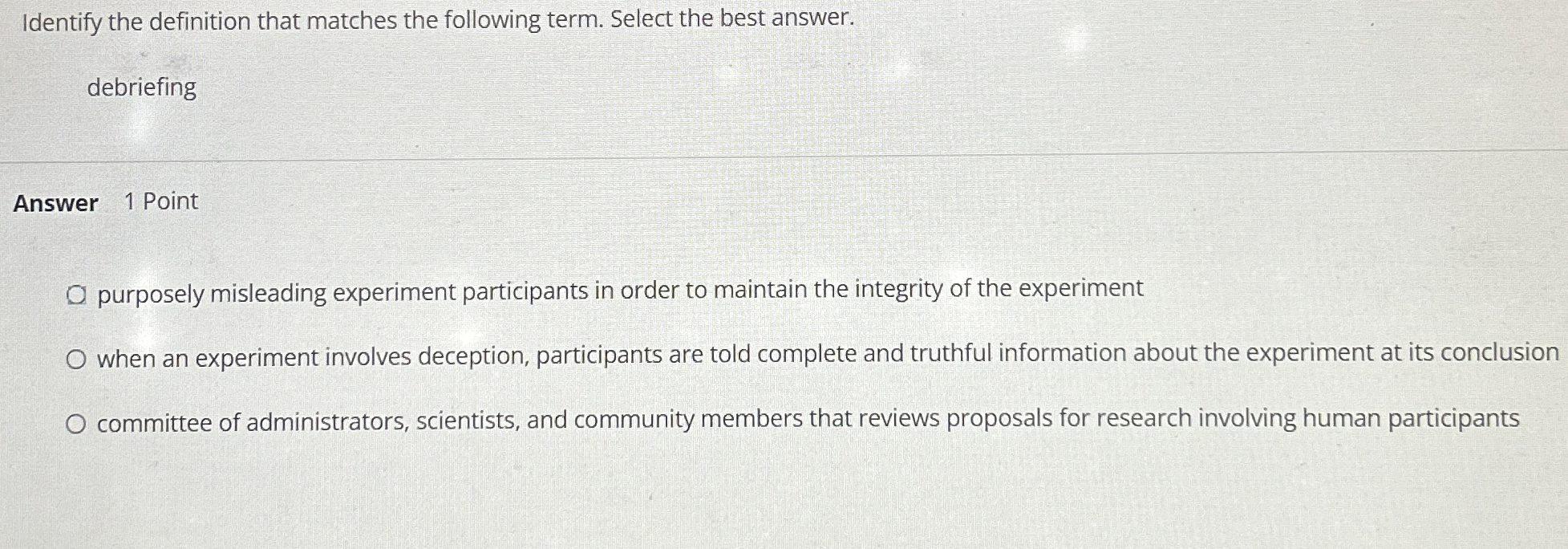 Solved Identify the definition that matches the following | Chegg.com