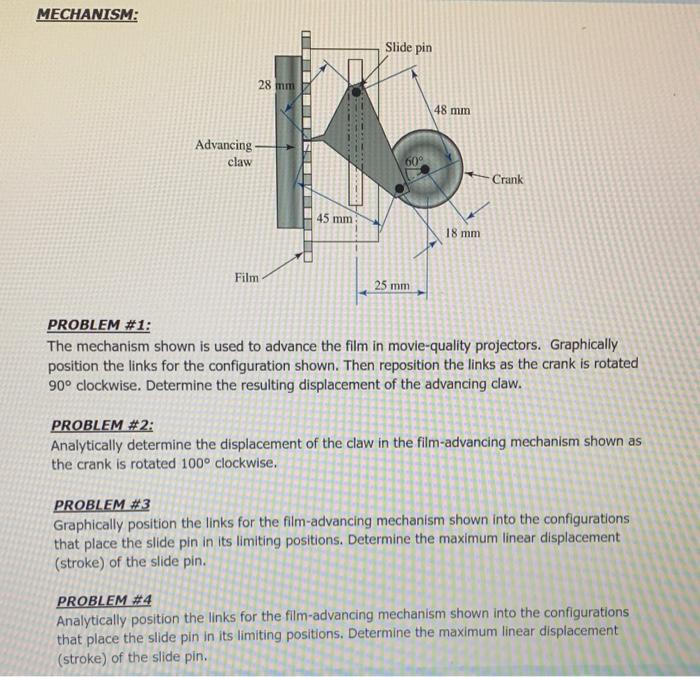 Solved MECHANISM: PROBLEM \#1: The mechanism shown is used | Chegg.com