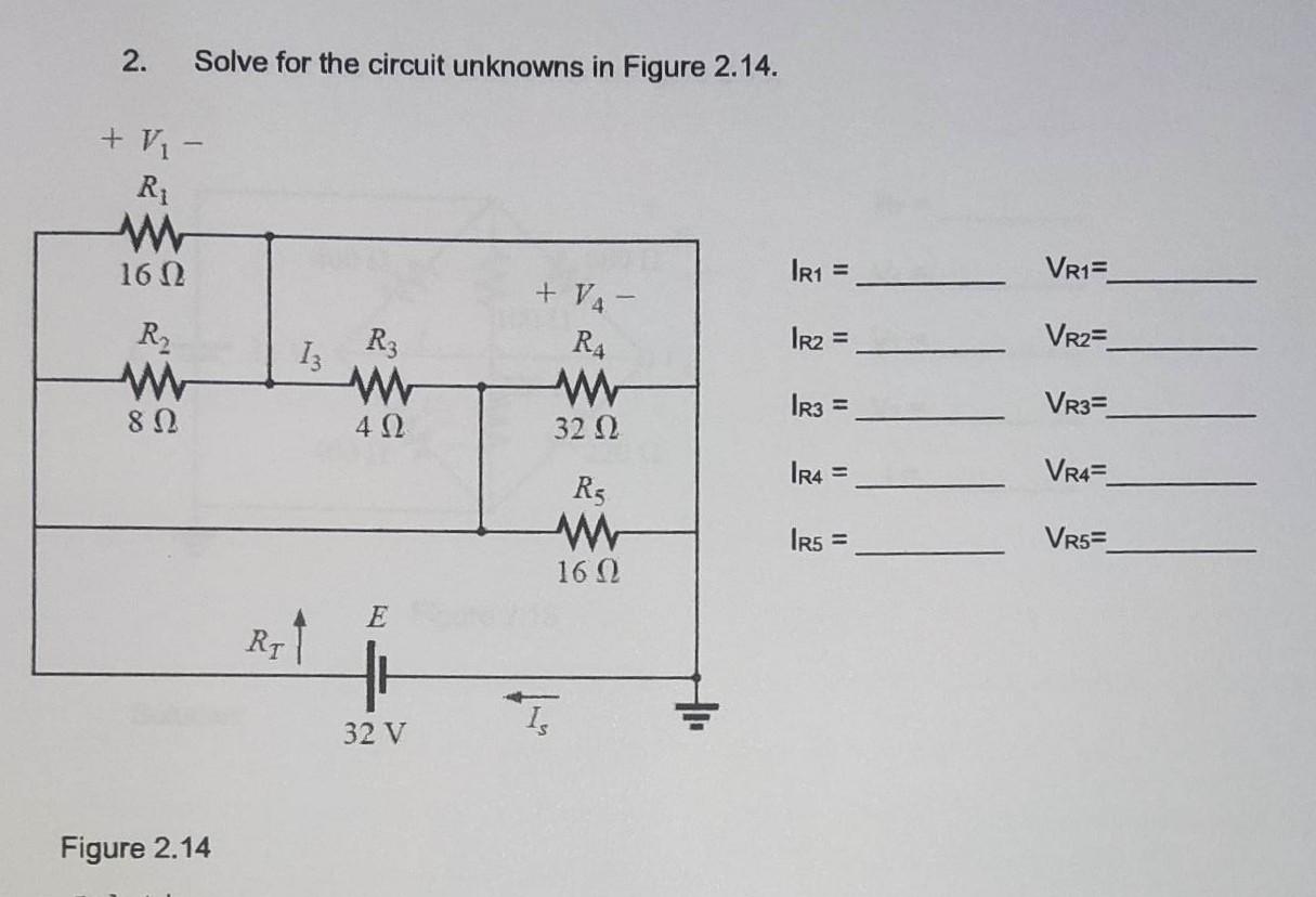 Solved Solve for the circuit unknowns in Figure 2.13. | Chegg.com