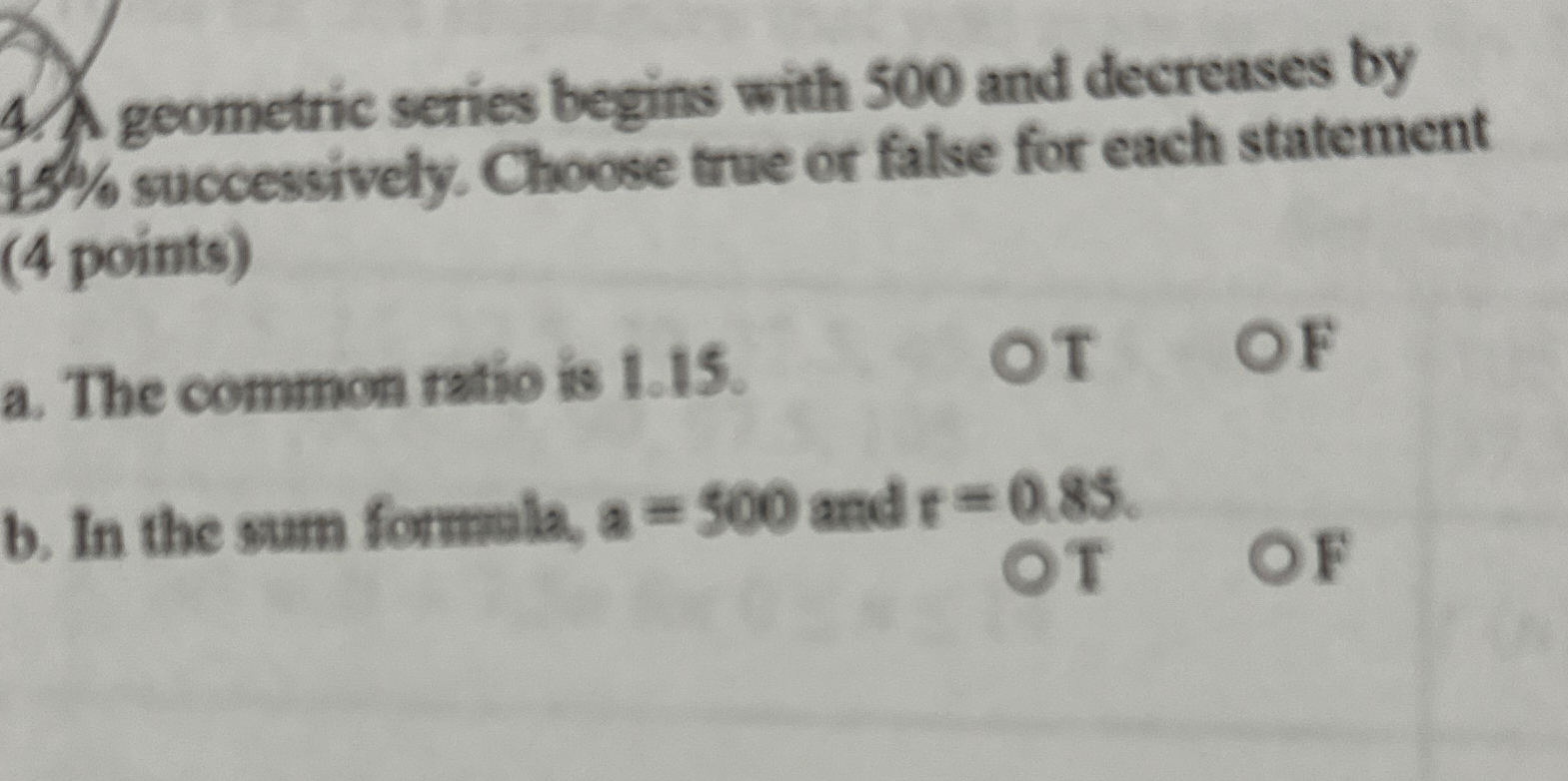 Solved geometric series begins with 500 ﻿and decreases by | Chegg.com