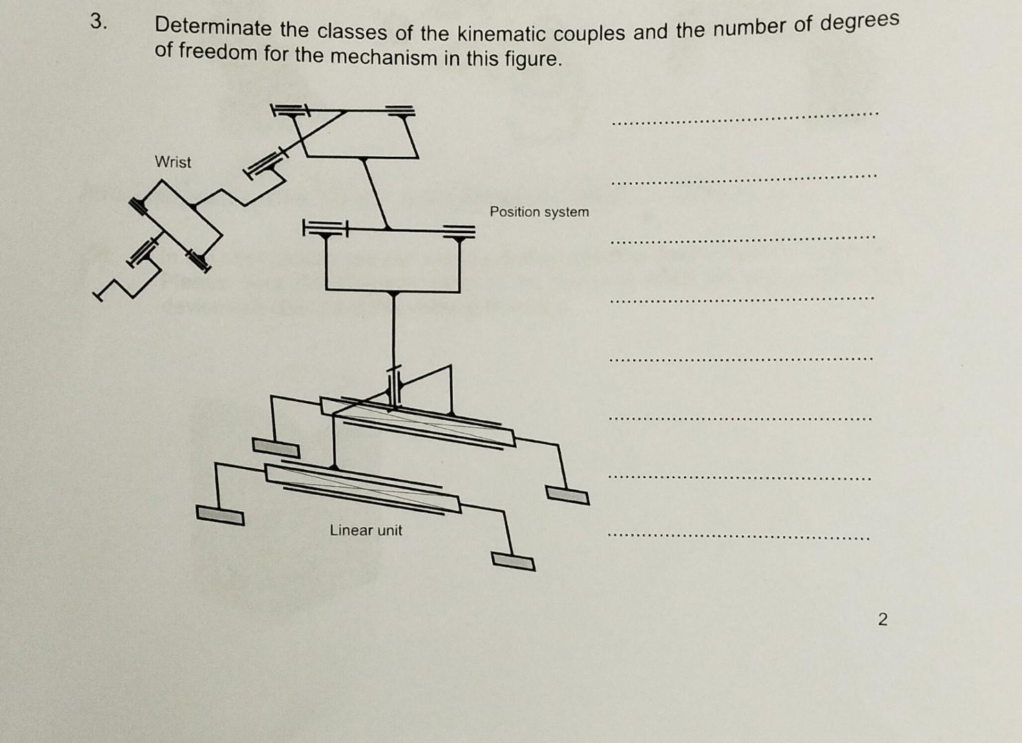 Solved determine the classes of the kinematic couples and | Chegg.com
