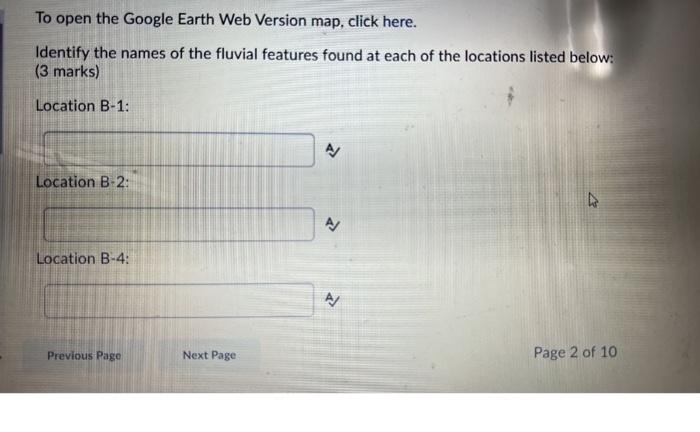 Solved To open the Google Earth Web Version map, click here. | Chegg.com