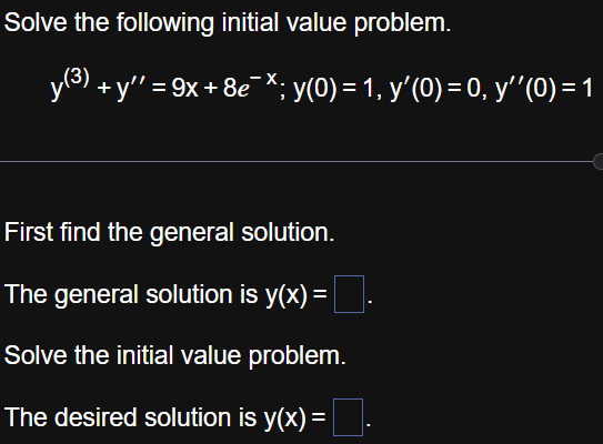 Solve the following initial value | Chegg.com