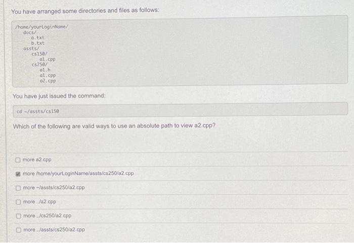 Solved You have arranged some directories and files as | Chegg.com