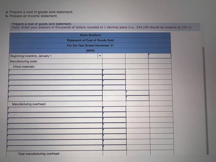 Solved Problem 2-67 (Algo) Prepare Statements for a | Chegg.com