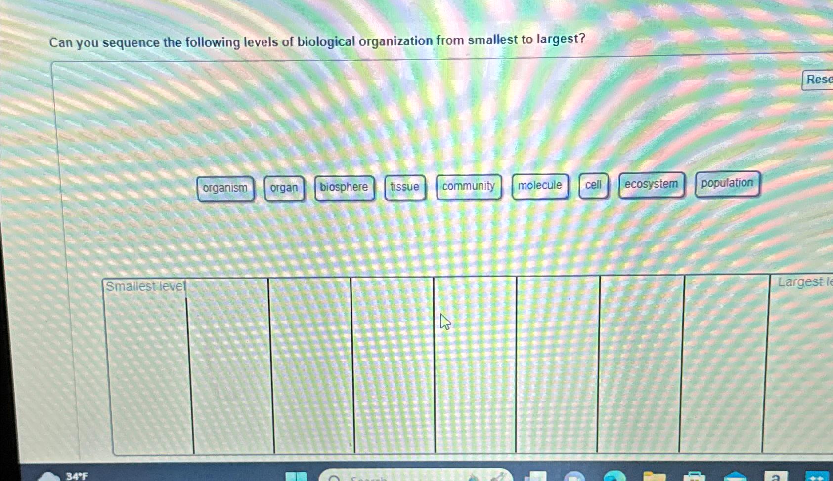 Solved Can you sequence the following levels of biological | Chegg.com