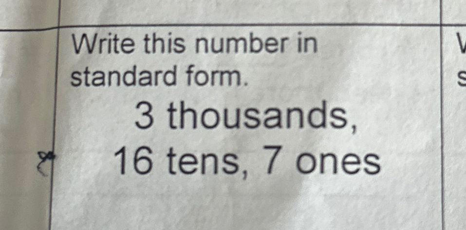 Solved Write this number in standard form.3 ﻿thousands, 16 | Chegg.com