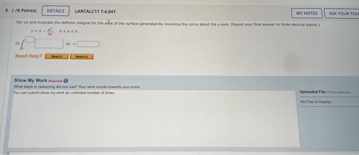 Solved y=1−362x2 Show My Work wawne 0 What sheps or teatonng | Chegg.com