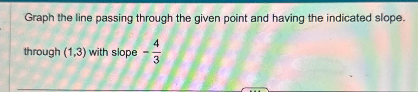Graph the line passing through the given point and | Chegg.com
