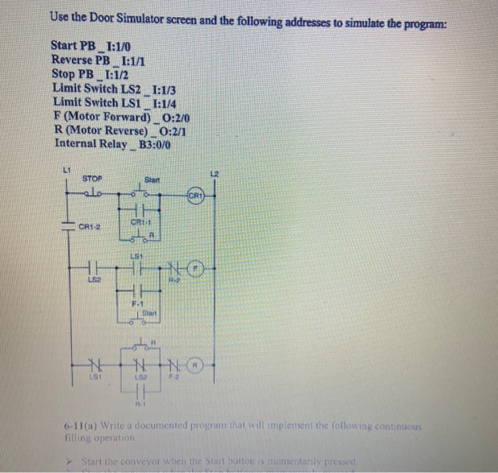 Solved L1 STOP 12 Start CRI CR1-2 CR1-1 HH Hlo LS2 2-2 Start | Chegg.com