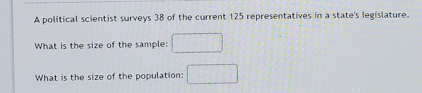 Solved Determine whether the value is a parameter or | Chegg.com