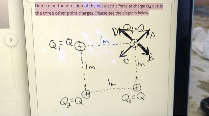 Solved Determine the direction of the net electric force at | Chegg.com