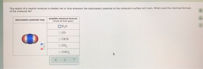 Solved This sketch of a neutral molecule is shaded red or | Chegg.com