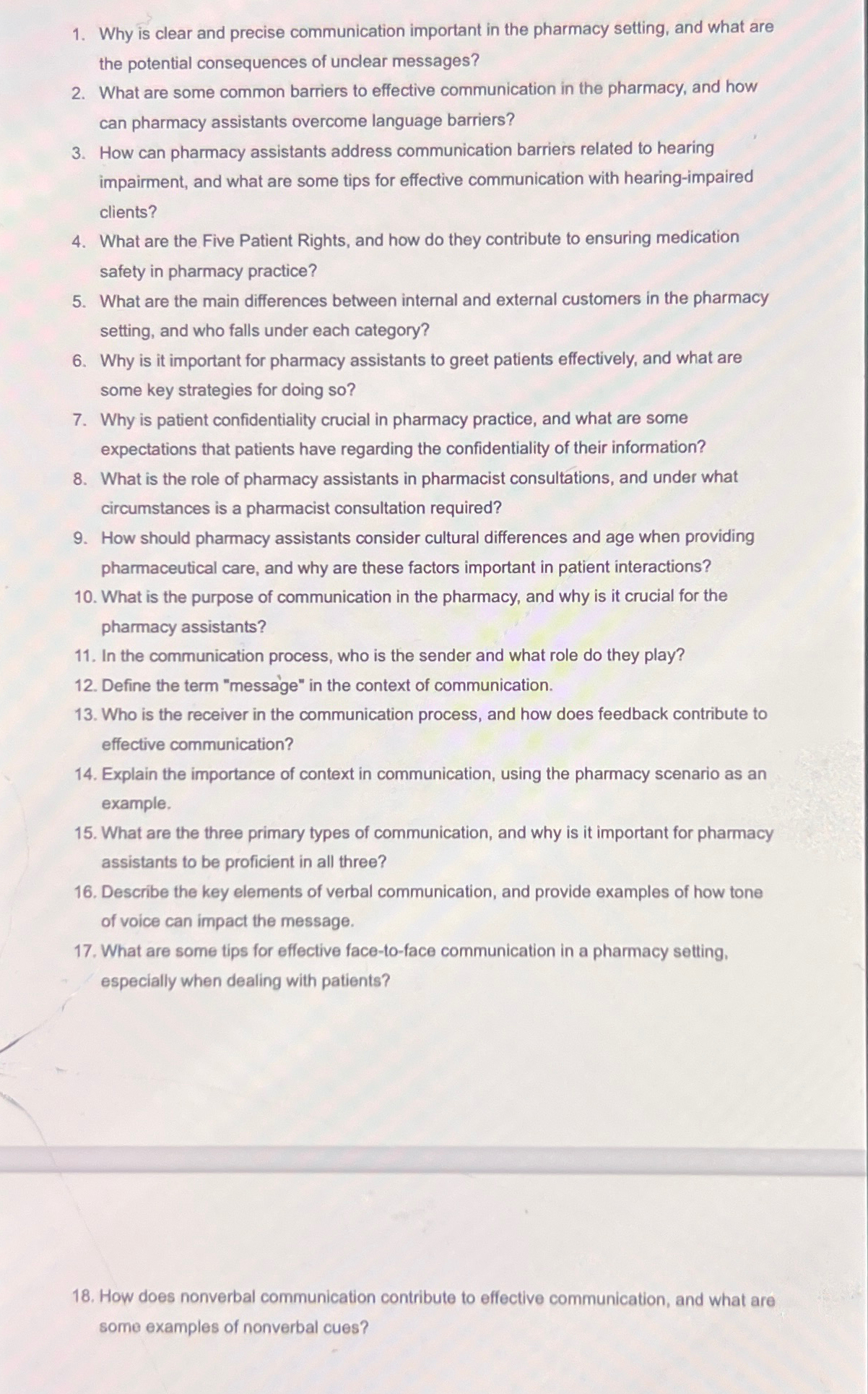 Solved Why is clear and precise communication important in | Chegg.com