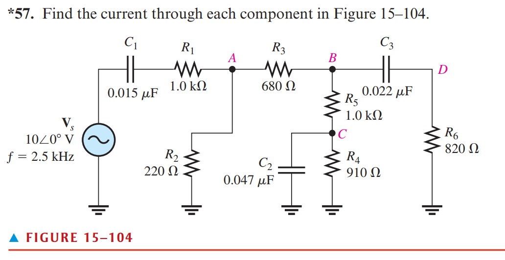 Solved Find the current through each component in Figure | Chegg.com