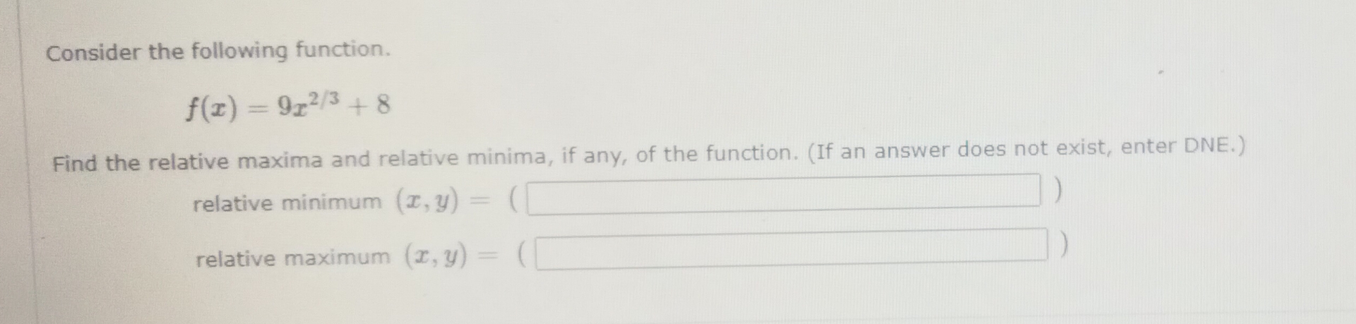 Solved Consider the following function.f(x)=9x23+8Find the | Chegg.com