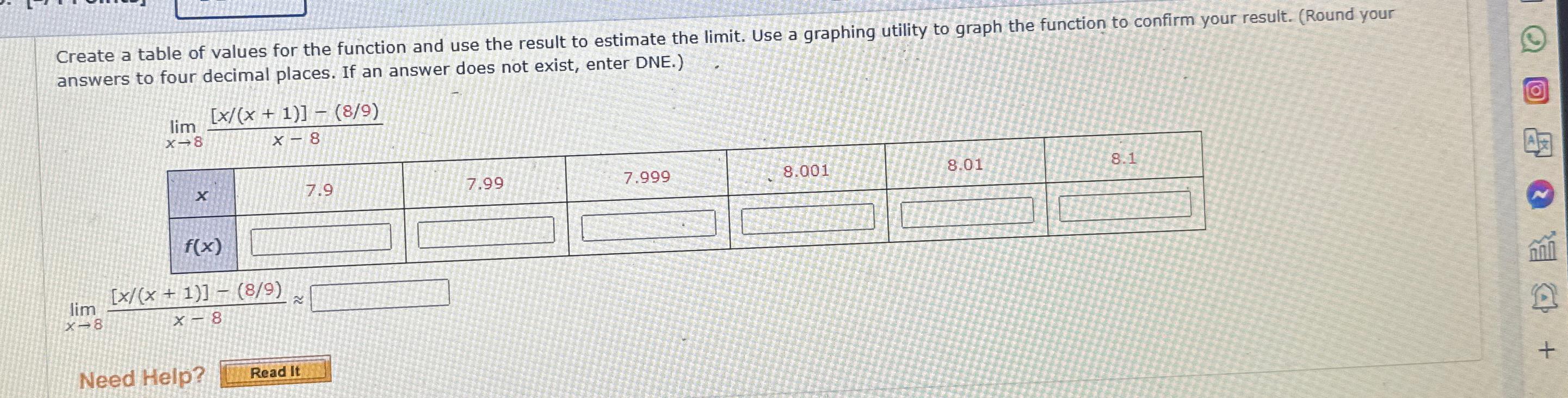 Solved Create a table of values for the function and use the | Chegg.com
