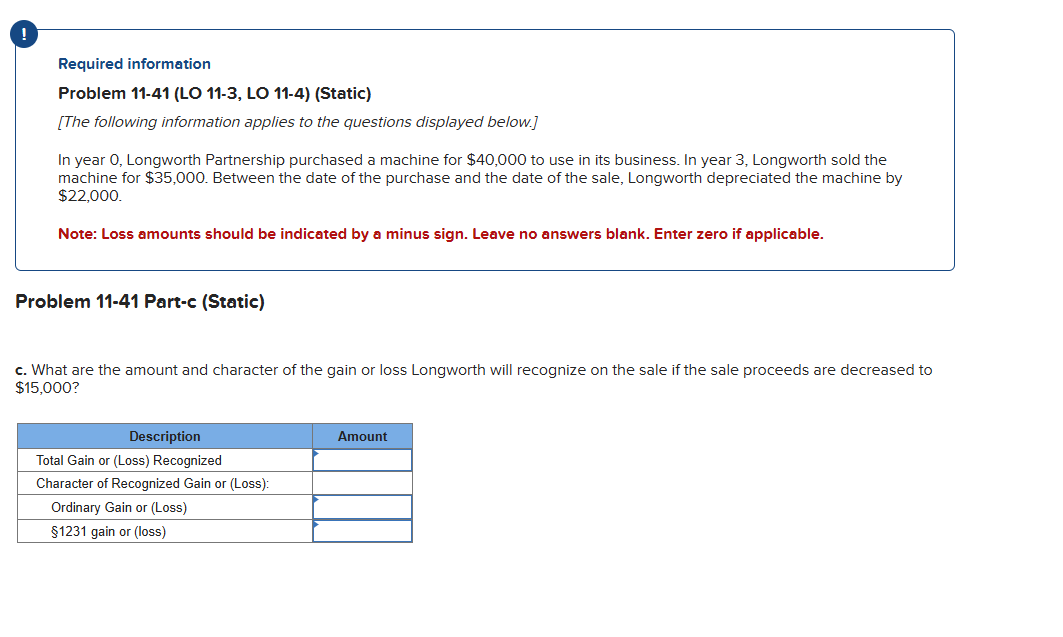 Solved \( ! \) ﻿Required information Problem 11-41 (LO 11-3, | Chegg.com
