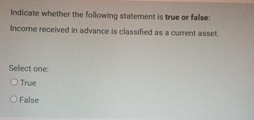 Solved Indicate whether the following statement is true or | Chegg.com