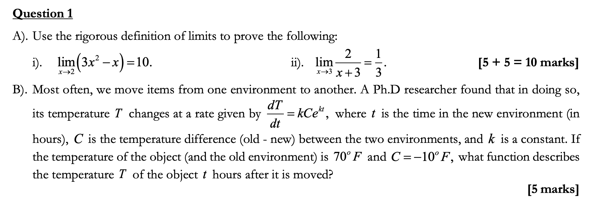 Solved Question 1A). ﻿Use the rigorous definition of limits | Chegg.com