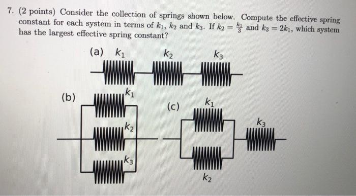 Solved 7. (2 points) Consider the collection of springs | Chegg.com