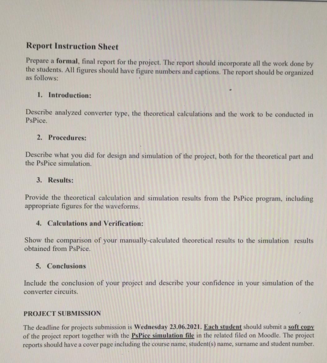 Report Instruction Sheet Prepare a formal, final | Chegg.com