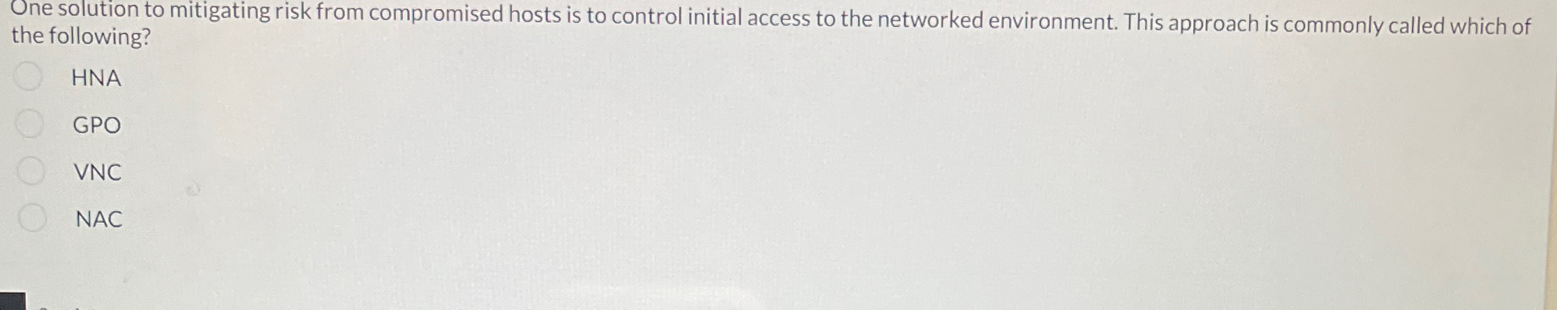 Solved ne solution to mitigating risk from compromised hosts | Chegg.com