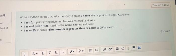 Solved On 8 Ed Out Of N Write A Python Script That Asks 6815