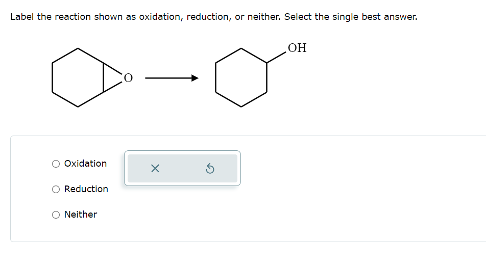 Solved Label the reaction shown as oxidation, reduction, or | Chegg.com