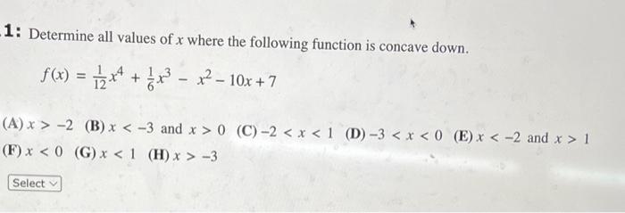 Solved 1: Determine all values of x where the following | Chegg.com