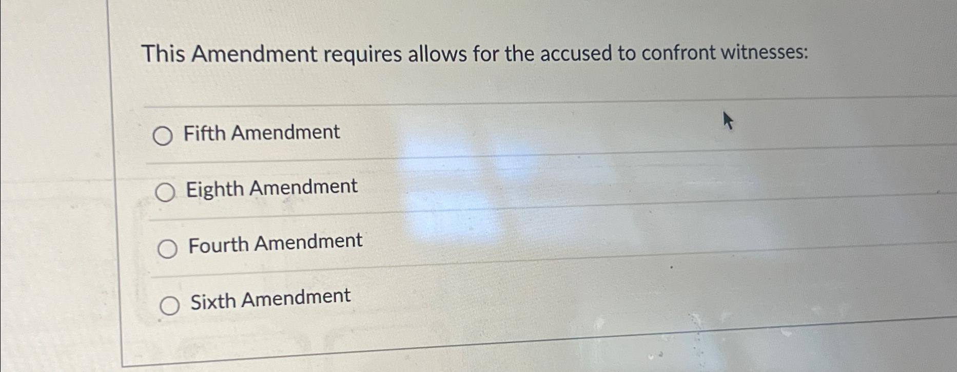 Solved This Amendment requires allows for the accused to | Chegg.com