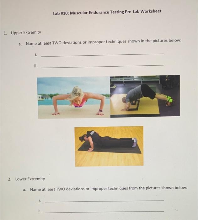 Solved Lab #10: Muscular-Endurance Testing Pre-Lab Worksheet | Chegg.com