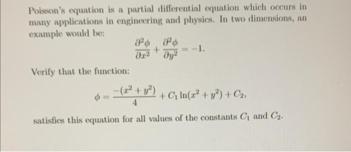 Solved Poisson's equation is a partial differential equation | Chegg.com