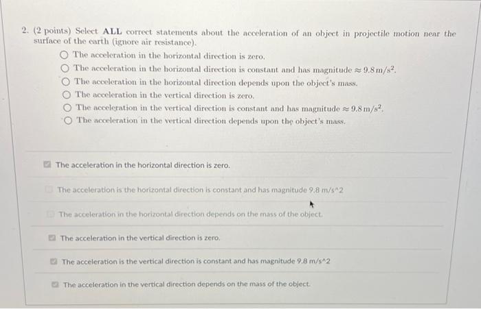 Solved 2 2 Points Select All Correct Statements About The
