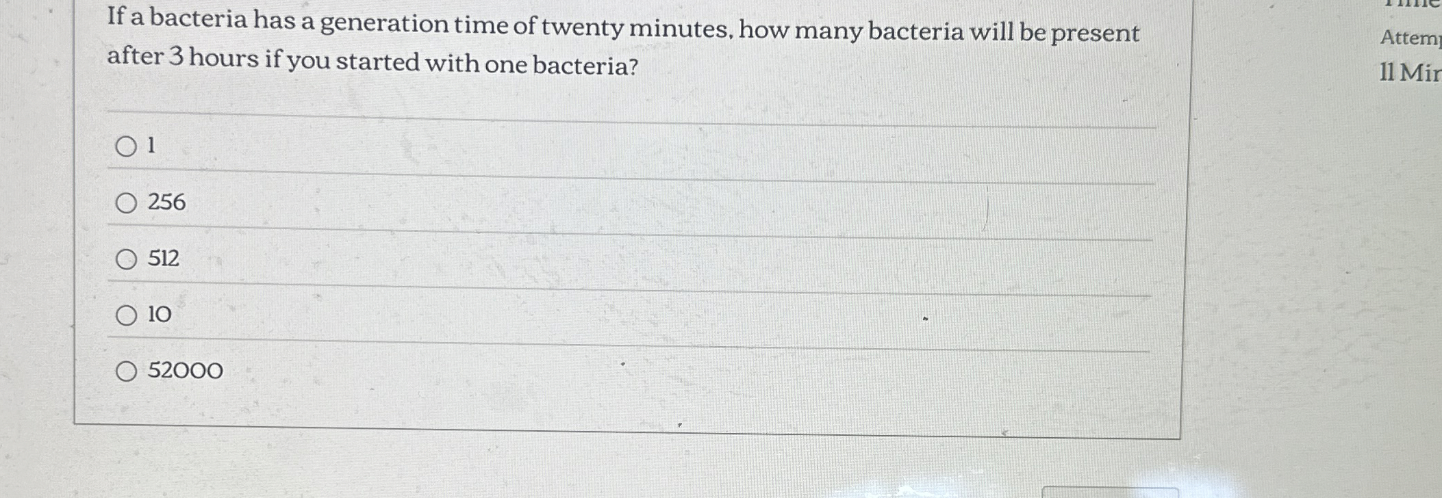 Solved If a bacteria has a generation time of twenty | Chegg.com