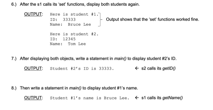 Solved 1.) In the Student.h file, write a class | Chegg.com